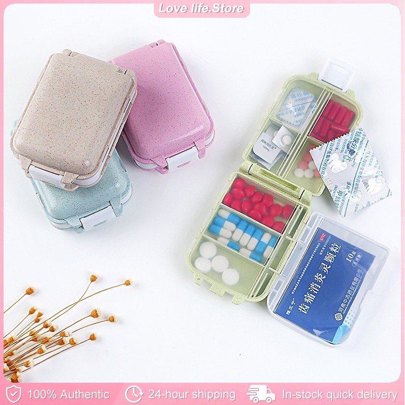 8 Grid Moisture Proof Medicine Storage Organizer Case Box Portable Pill ...
