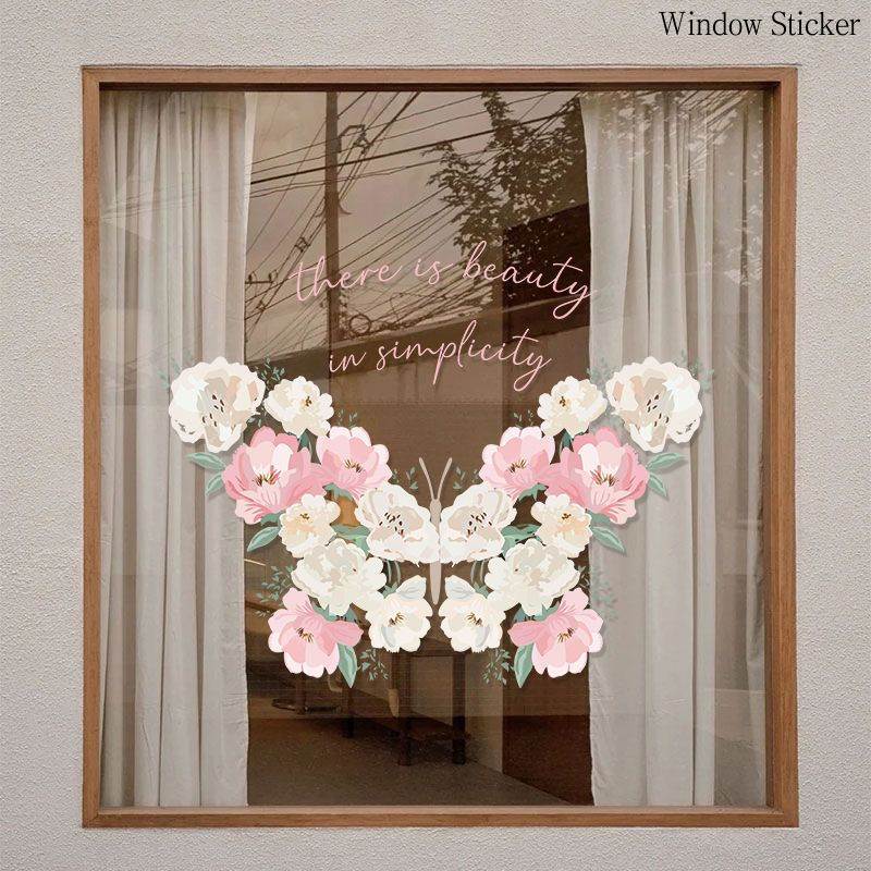 Butterfly Ins Wind Glass Door Sticker Restaurant Cabinet Layout Window ...