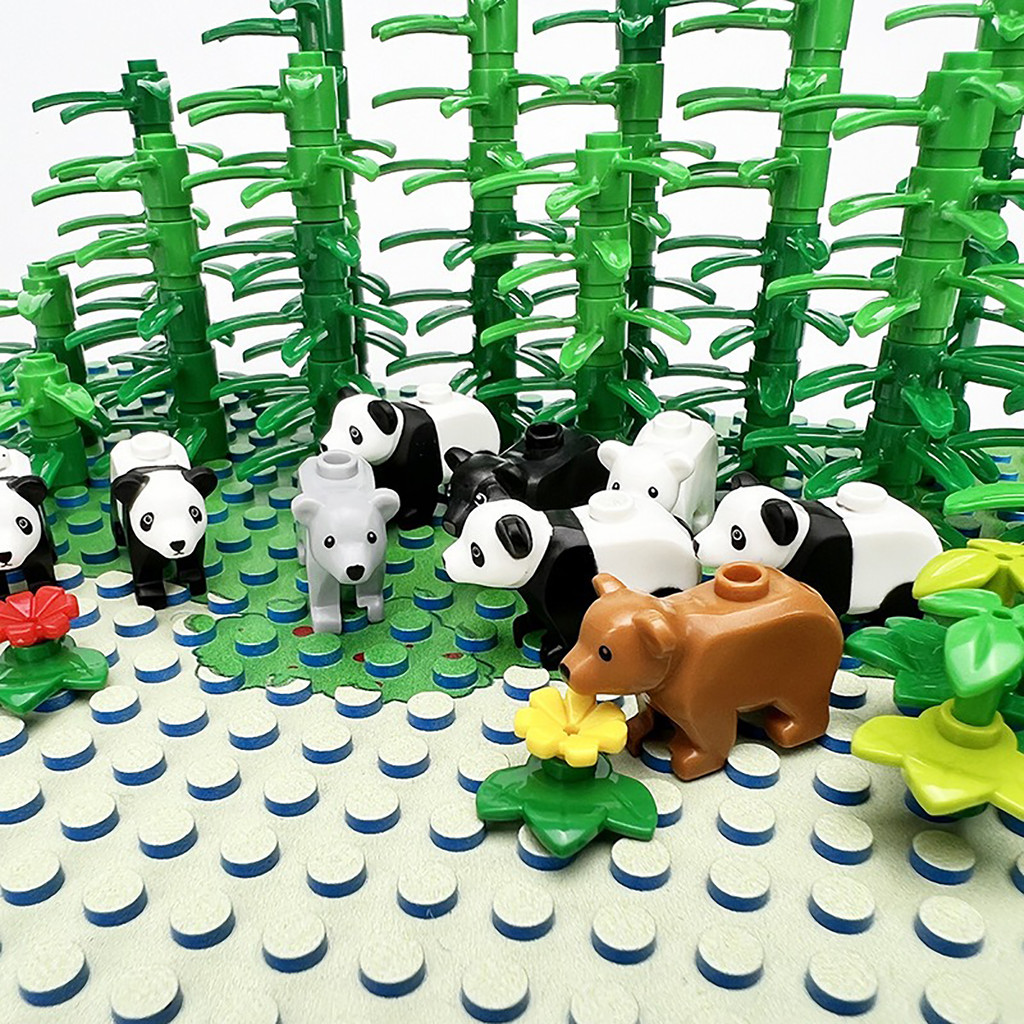 50pcs MOC Animals Building Blocks Panda White Bear Grizzly Bear Brown ...