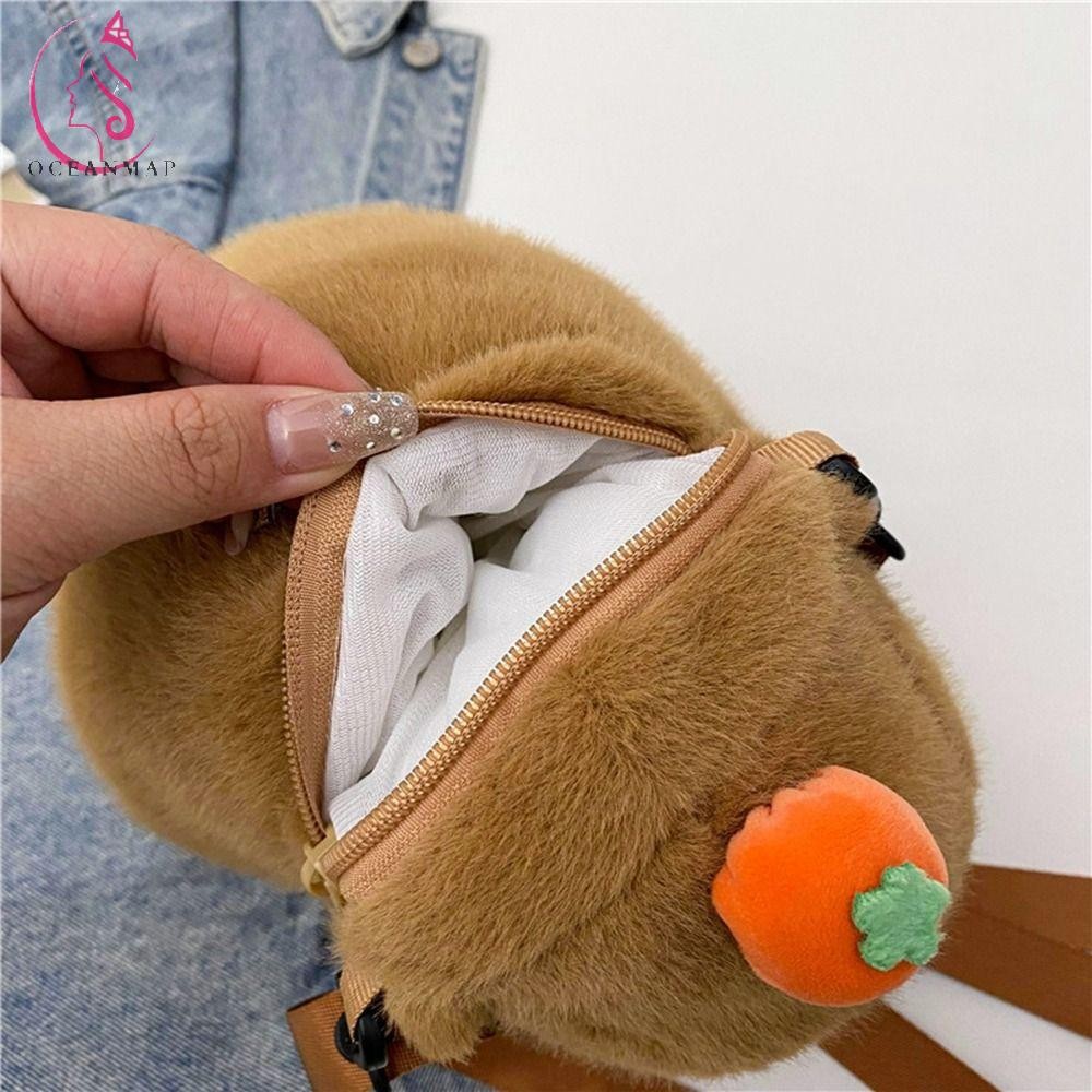 OCEANMAP Capybara Plush Backpack, Cartoon Capybara Cartoon Backpack ...