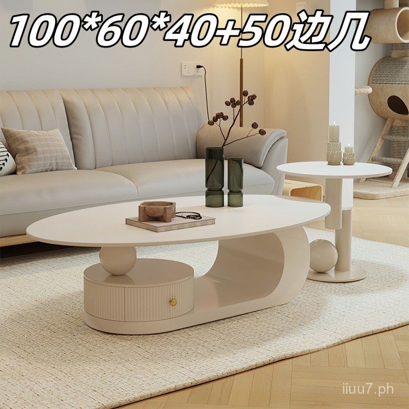 CreaminsStyle Stone Plate Coffee Table Living Room Coffee Table New ...