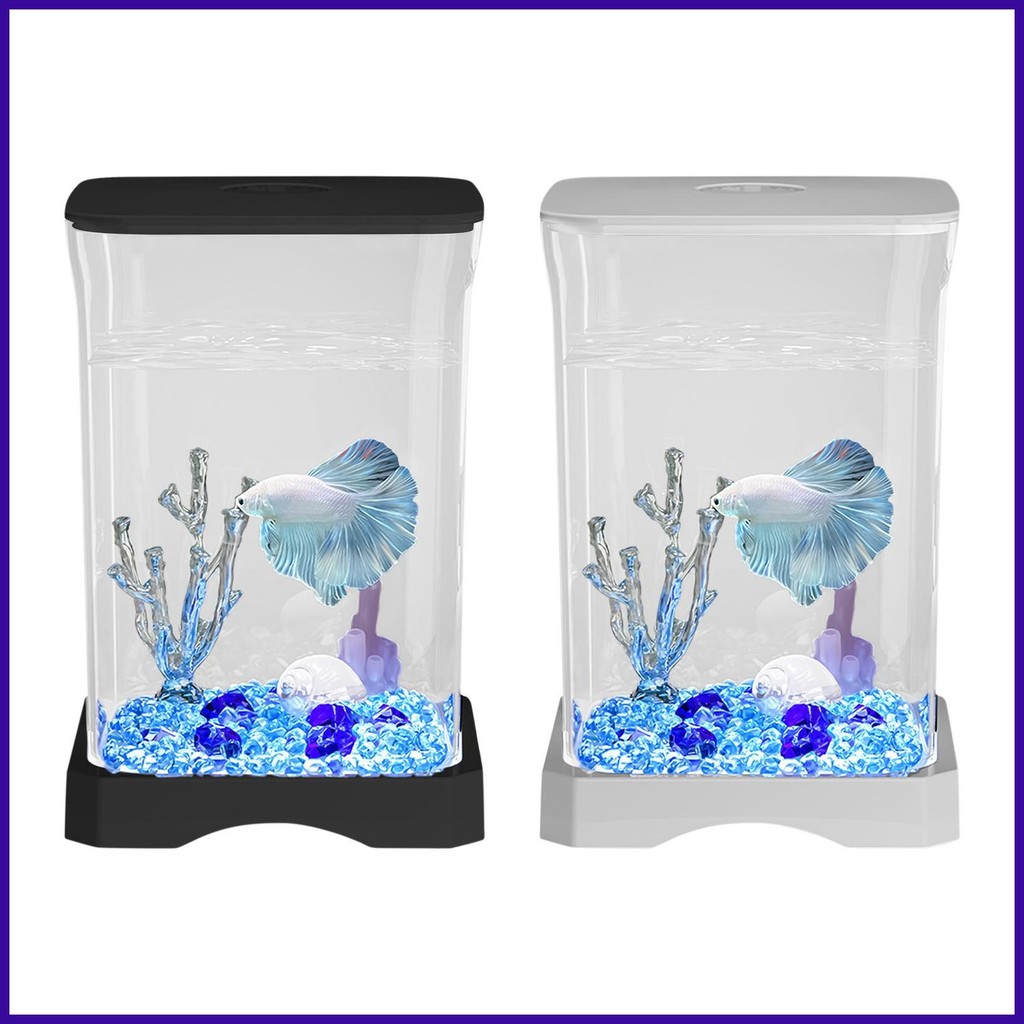 Betta Fish Tank HD Betta Aquarium Fish Bowl Small Aquarium Ornamental ...