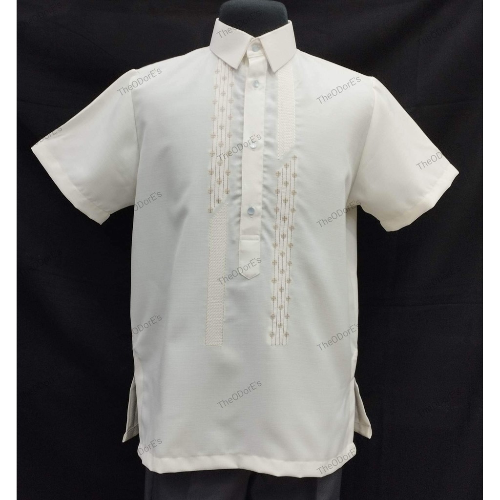 LINEN POLO BARONG (OTON) Off White | Shopee Philippines