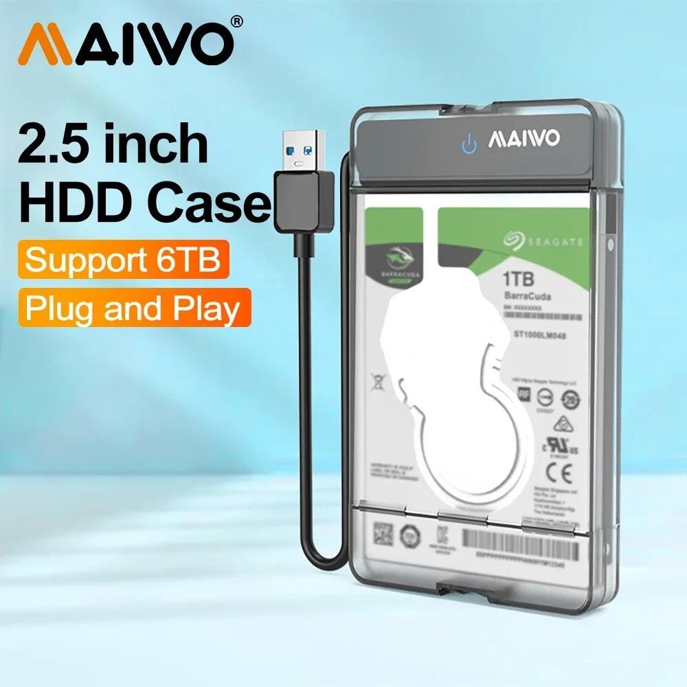 MAIWO 2.5'' HDD Enclosure SATA to USB3.0 External Hard Drive Case 5Gbps ...