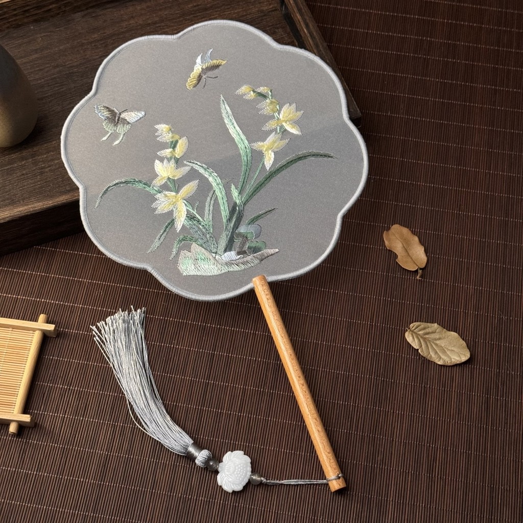 Suzhou Embroidery Double-Sided Embroidery Embroidery Circular Fan Silk ...