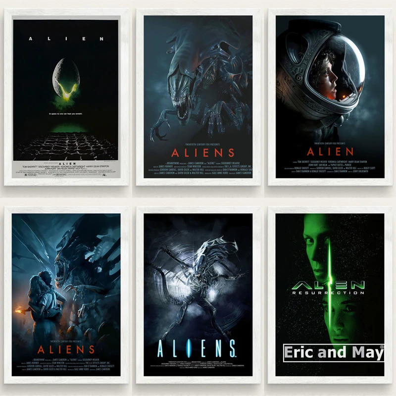 Art Classic Horror Poster Film Alien And Print Canvas Painting Movie ...