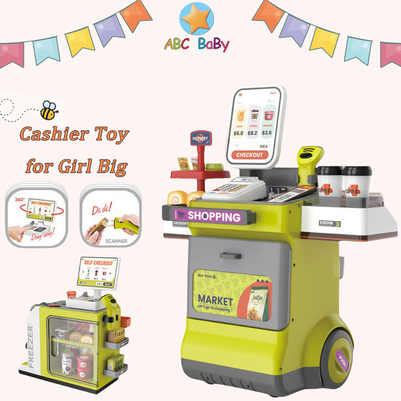 ABC BaBy Cashier Toy for Girl Big Supermarket Grocery Store with Money ...