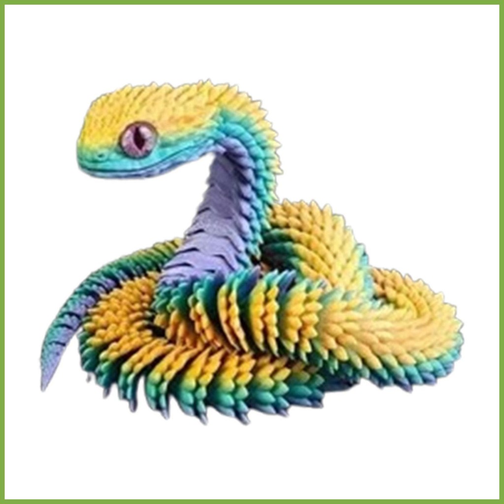 3D Animals 3D Printed Articulated Snake Collectibles Simulation Dragon ...