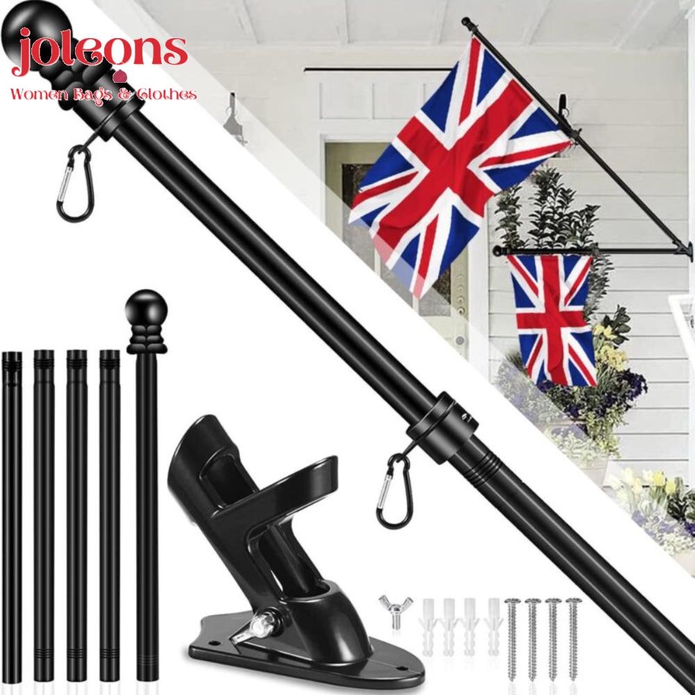 JOLEONS 6ft Flagpole Portable Wall Bracket Base Flagpole Base ...