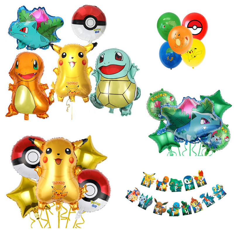Cartoon Cartoon Pikachu Pokemon Ball Aluminum Film Balloon Pokemon GO ...