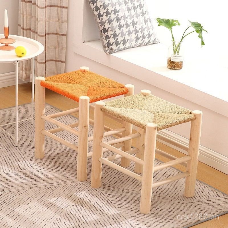 Small Stool Home Woven Stool Beiwai Living Room Stool Adult Stool Pure ...
