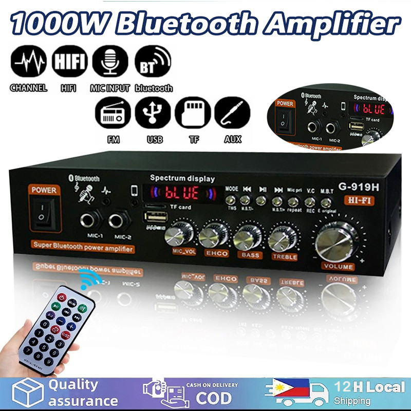 1000W G919H Power Amplifier Bluetooth Audio Stereo Amplifier Subwoofer ...