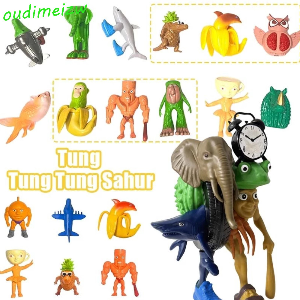 OUDIMEIZW Tung Tung Sahur Funny Model, Shark Bombardino 3D Printing ...