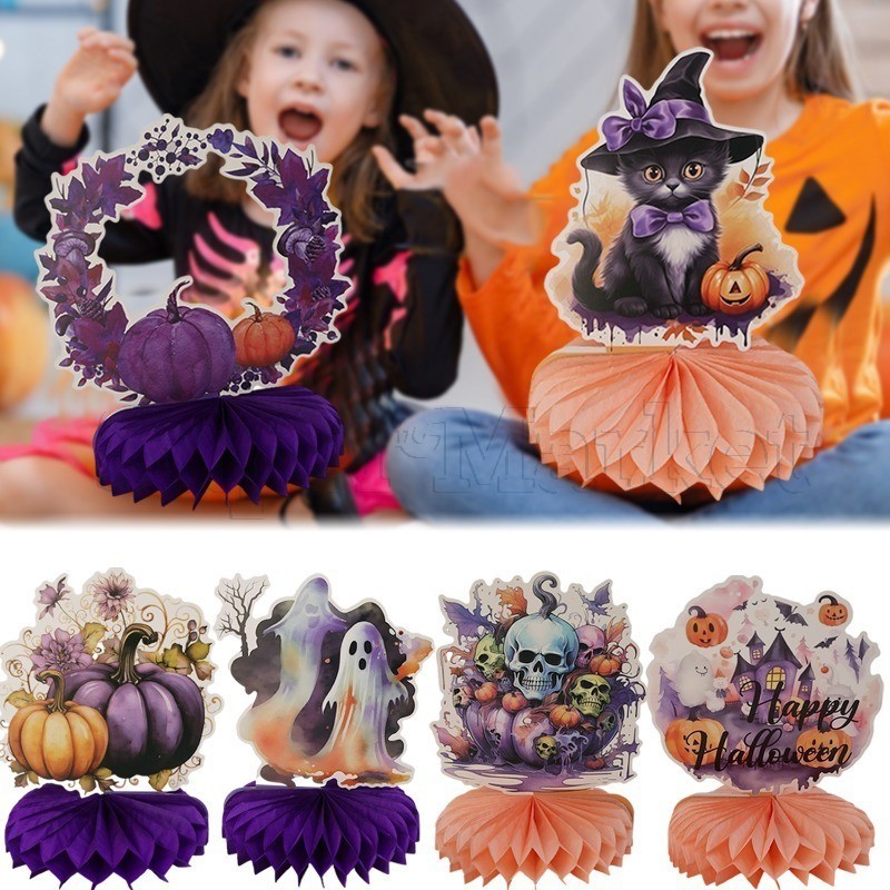 [ Halloween Decoration ] Halloween Honeycomb Ball Decor - 3D Paper Fan ...
