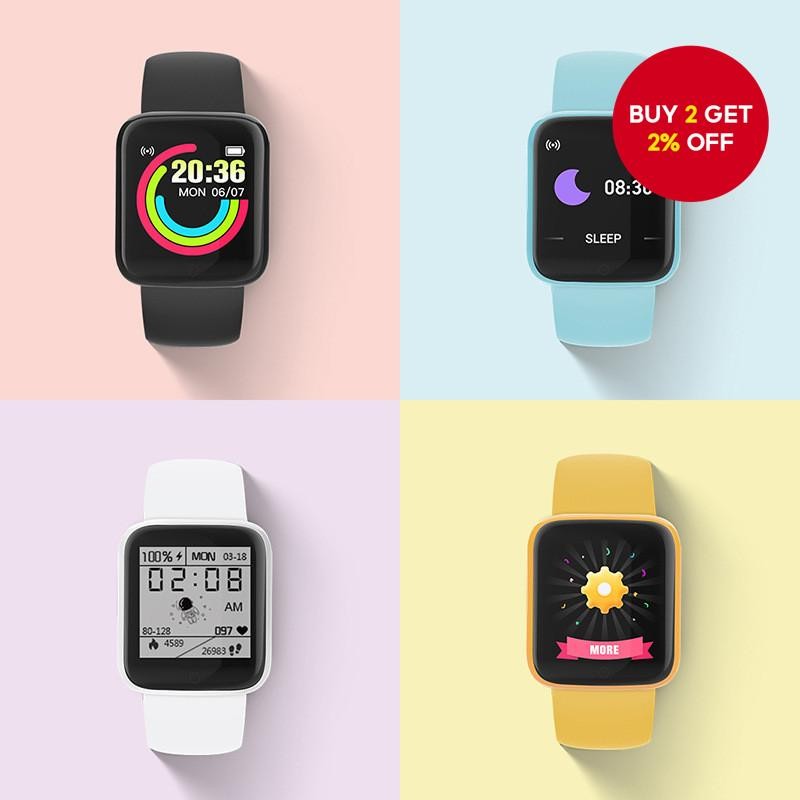 Smartwatch y68 smart electronic children's sports watch | Shopee ...