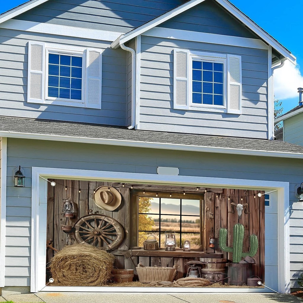6X13ft West Cowboy Garage Door Decoration Backdrop Vintage Wild Western ...