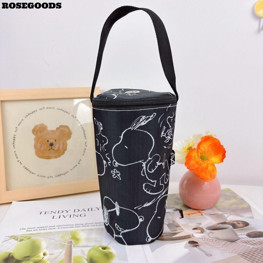 ROSEGOODS Milk Tea Tote Bag, Cartoon Snoopy Heat Preservation Bag ...