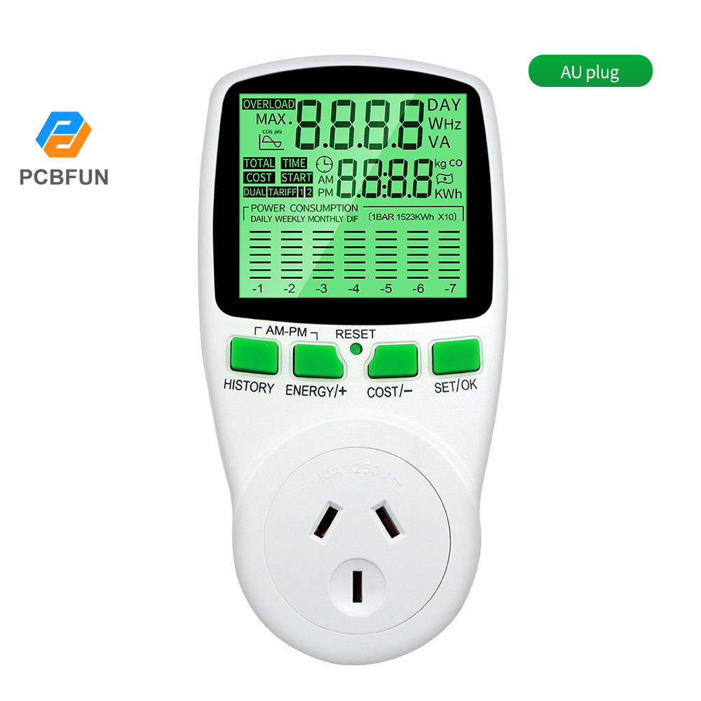 Pcbfun Electricity Usage Monitor Plug-in Kilowatt Electricity Usage ...