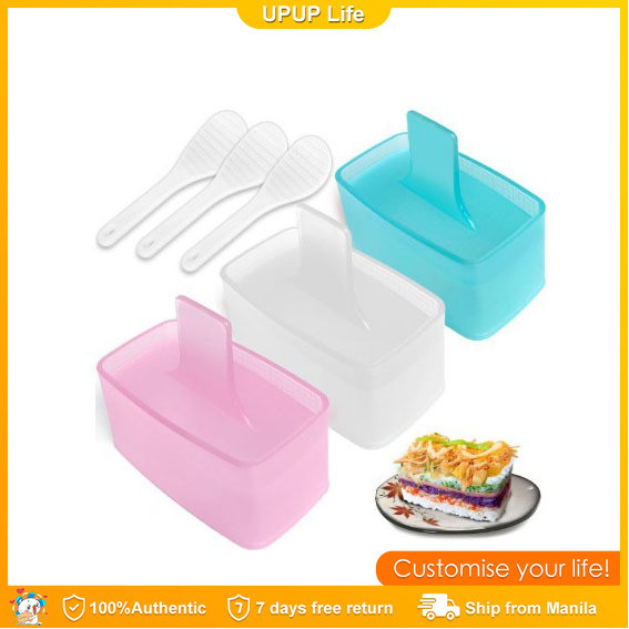 Rice Mould Musubi Maker Rectangular Layer Mold Box with Scoop Onigiri ...
