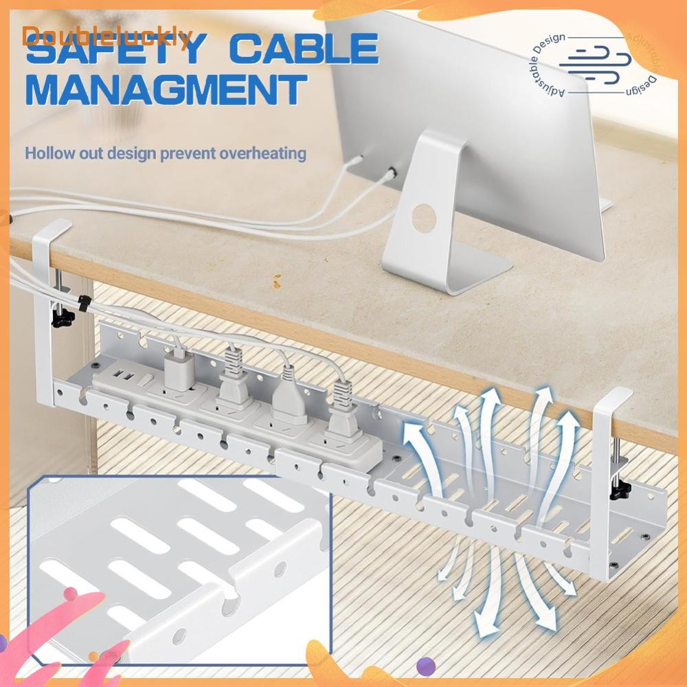 Expandable Under Desk Cable Management Tray Heavy Duty Cord Organizer ...