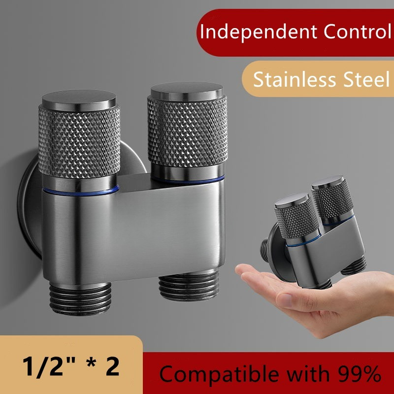 Stainless Steel Double Angle Valve 2 Way Angle Valve 1/2 x 1/2 Multi ...