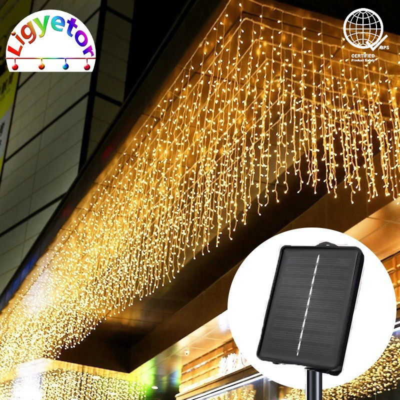 Ligyetor LED Solar Fairy Lights Outdoor Waterproof Christmas String ...