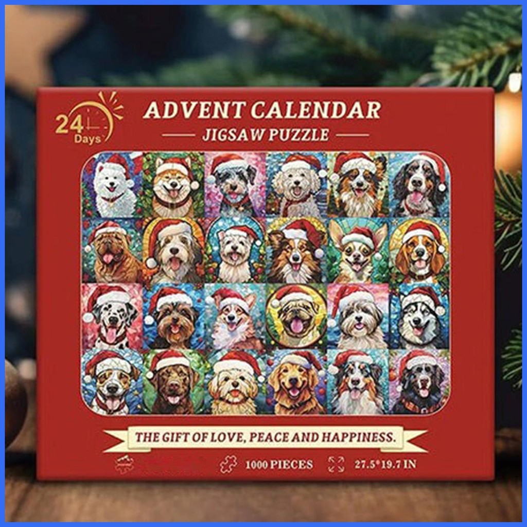 Countdown Calendar Jigsaw Puzzle Dog Puzzle 24 Days Count Down to 2024 ...