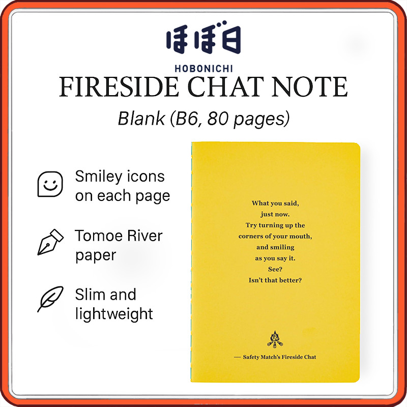 Hobonichi Fireside Chat Note – B6 Notebook, 80 Pages, Tomoe River Paper ...