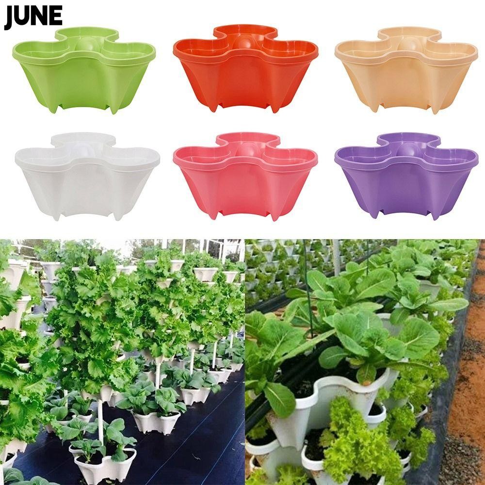 JUNE Flowerpo, Planter Wear Resistant Strawberry Growing Pot, Three ...