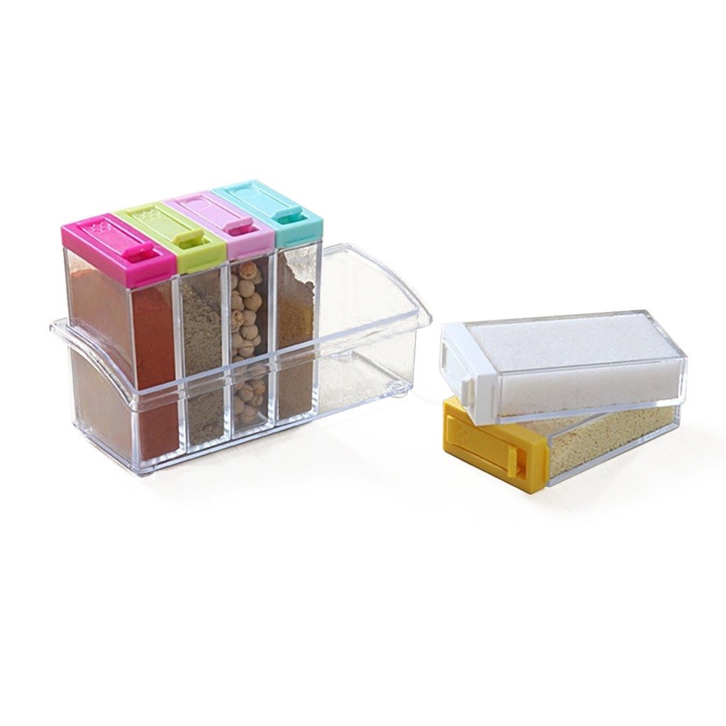 RQ+(BUY 1 TAKE 1 ) 6 pcs Set Transparent Crystal Condiments Organizers ...