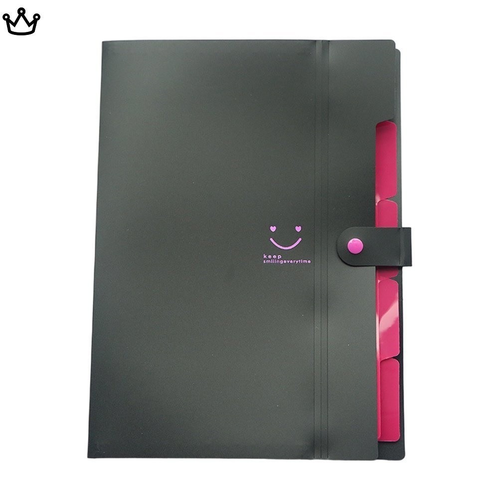 5 pockets file box A4 snap button waterproof pocket bag transparent ...