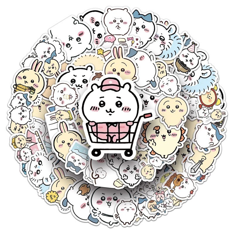 100pcs Cartoon Usagi Hachiware Sticker Cute Anime Chiikawa Waterproof ...