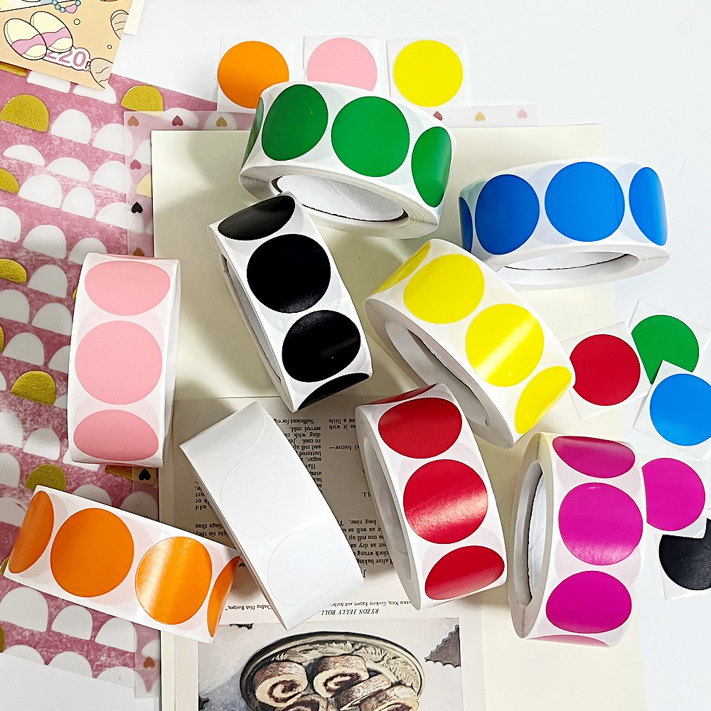 500Pcs/Roll Stickers Dot Labels Office School Round Labels Stickers ...