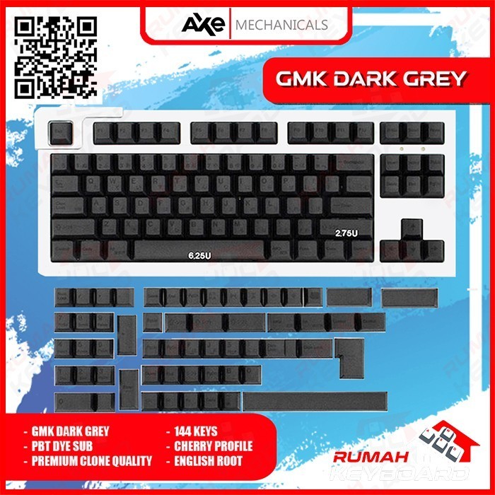 Keycap - KEYCAPS - CHERRY - GMK DARK Gray - PBT - DYE SUB | Shopee ...