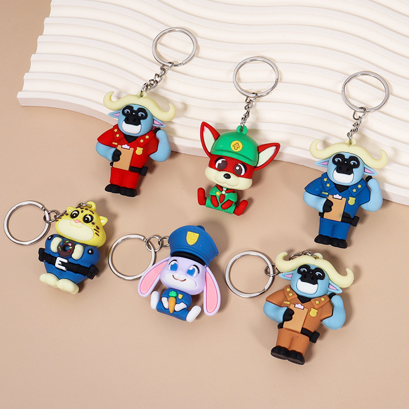 Zootopia Cartoon Animation Keychain Three-dimensional Figure Bag ...