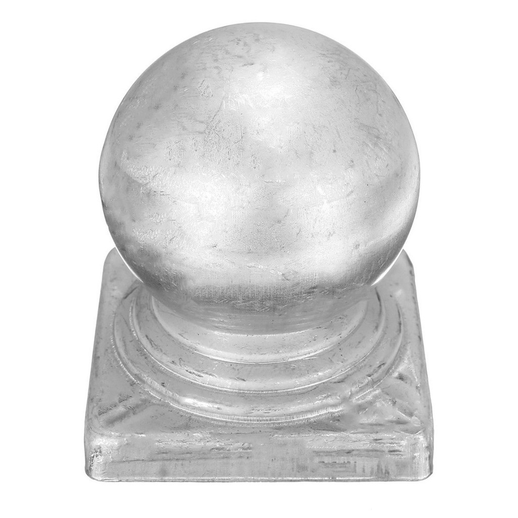 3.1"/80mm Silver Metal Round Fence Finial Post Cap Ball Protect Square ...