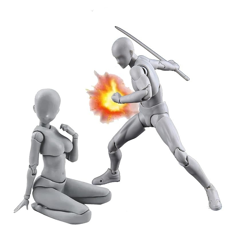 Premium Sketch Figure Set (Male and Female Models) - Articulated Joints ...
