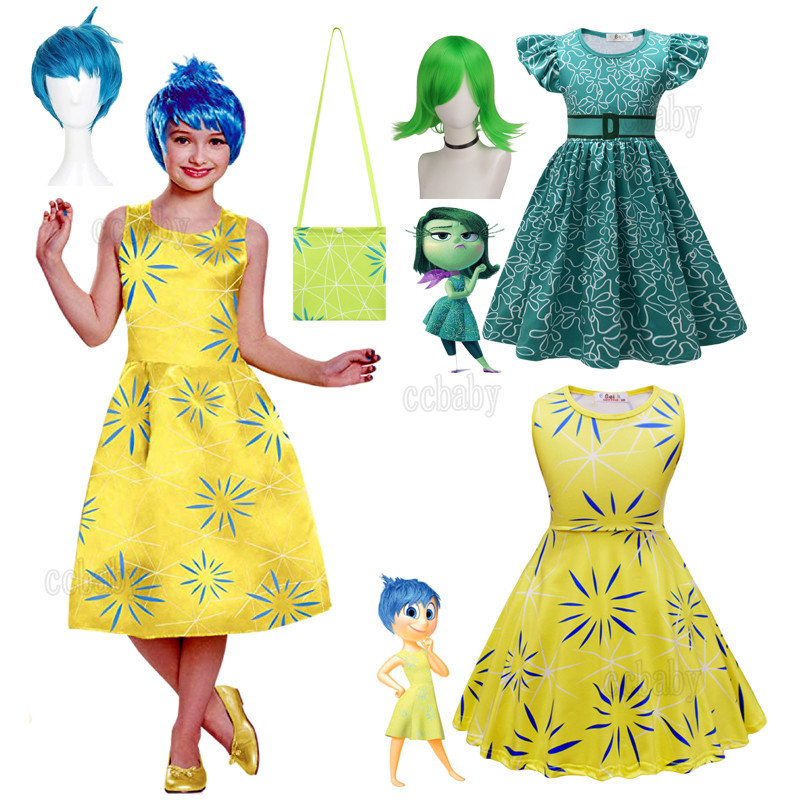 Inside Out Costume for Kids Girls 3 4 5 6 7 8 9 Years Old Inside Out 2 ...