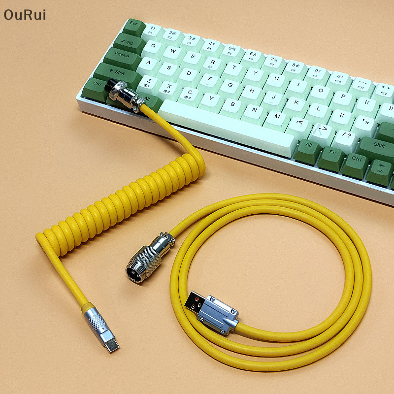 【OR】 1.8M Type C Mechanical Keyboard Coiled Cable USB Keyboard Wire ...