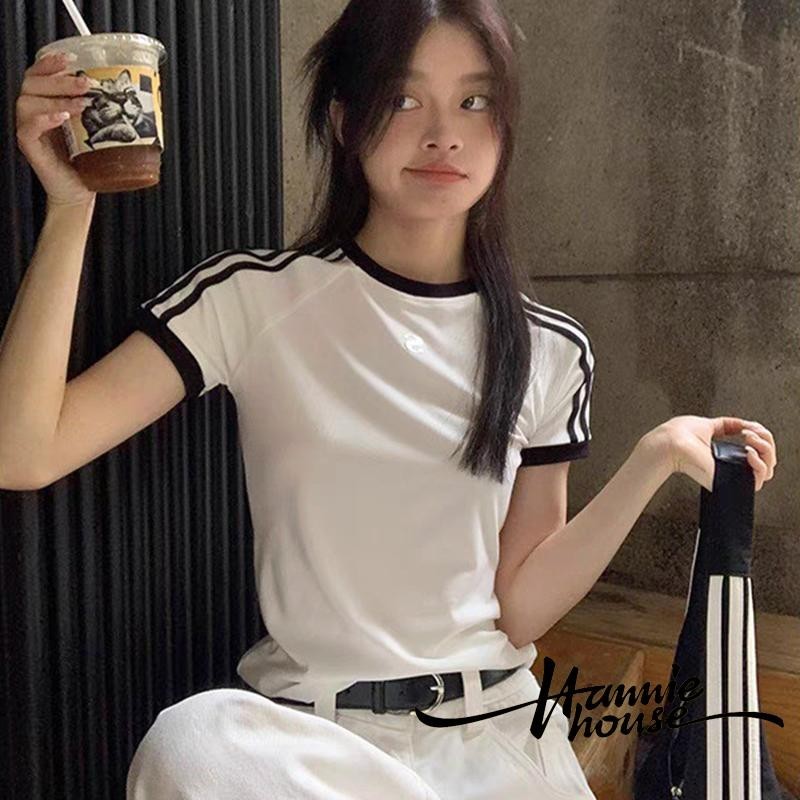HANNIE House- Women´s Summer Striped Round Neck Raglan Sleeve T-Shirt ...