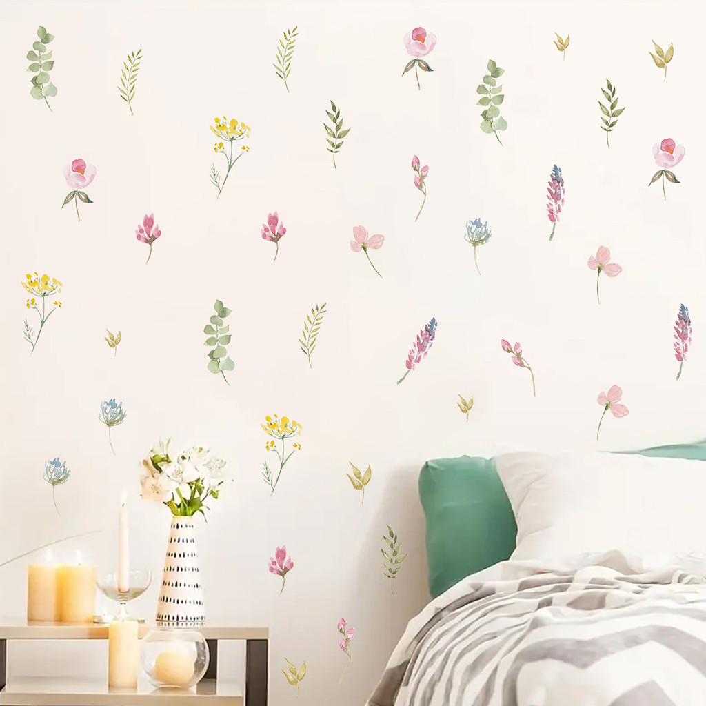Flower Small Grass Wall Stickers, Self-Adhesive Wall Stickers, Living ...