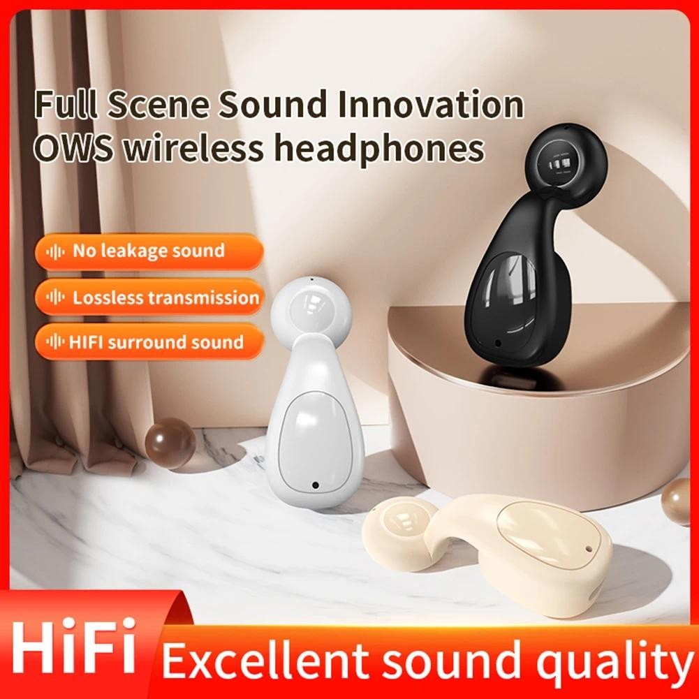 OWS Single Ear Wireless Earphones Bluetooth 5.4 TWS HiFi Stereo Headset ...