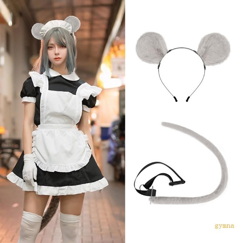 gy Mouse Fox Wolf Animal Cosplay Costume Ears Tail Set Mouse Ear ...