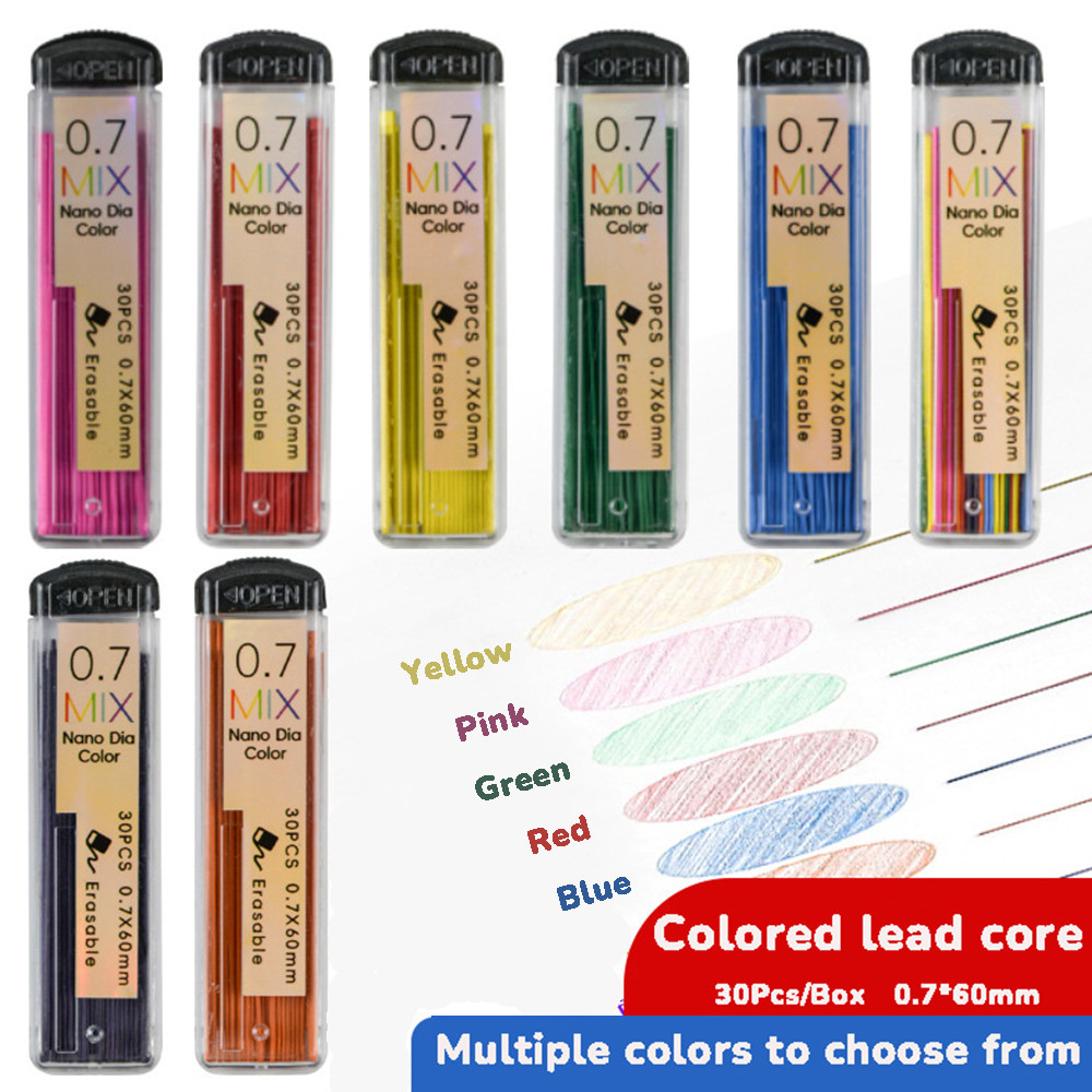 0.7mm Colored Automatic Lead Refill HB Graphite Lead Art Sketch ...