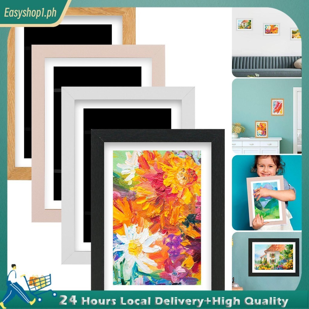 Kids Art Frame with 12 Colored Pencils A4 Front Opening Photo Frames ...
