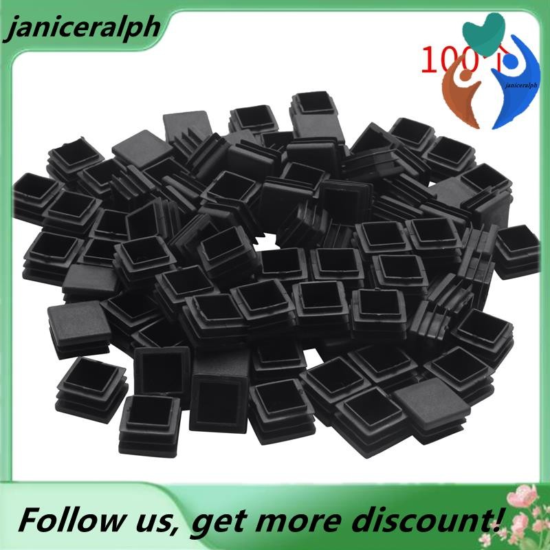 [janiceralph] 100pcs Plastic Square Tube Inserts End Blanking Caps 20mm ...