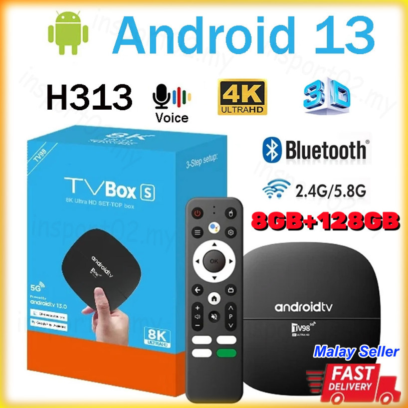 2024 NEW TV98 ATV Android 13 TV Box 8GB+128GB 8K 2.4G 5G Dual Wifi 4K Media Player Set Top Box ...