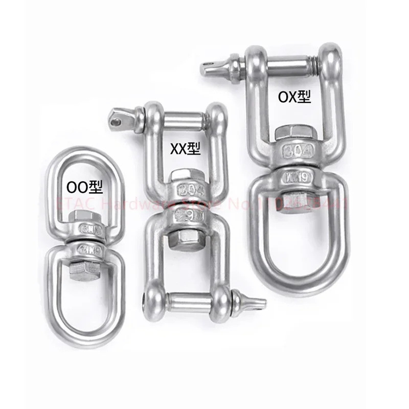 LY M4 M5 M6 M8 M10 M12 Double Ended Swivel Eye Hook Ring 304 Stainless ...