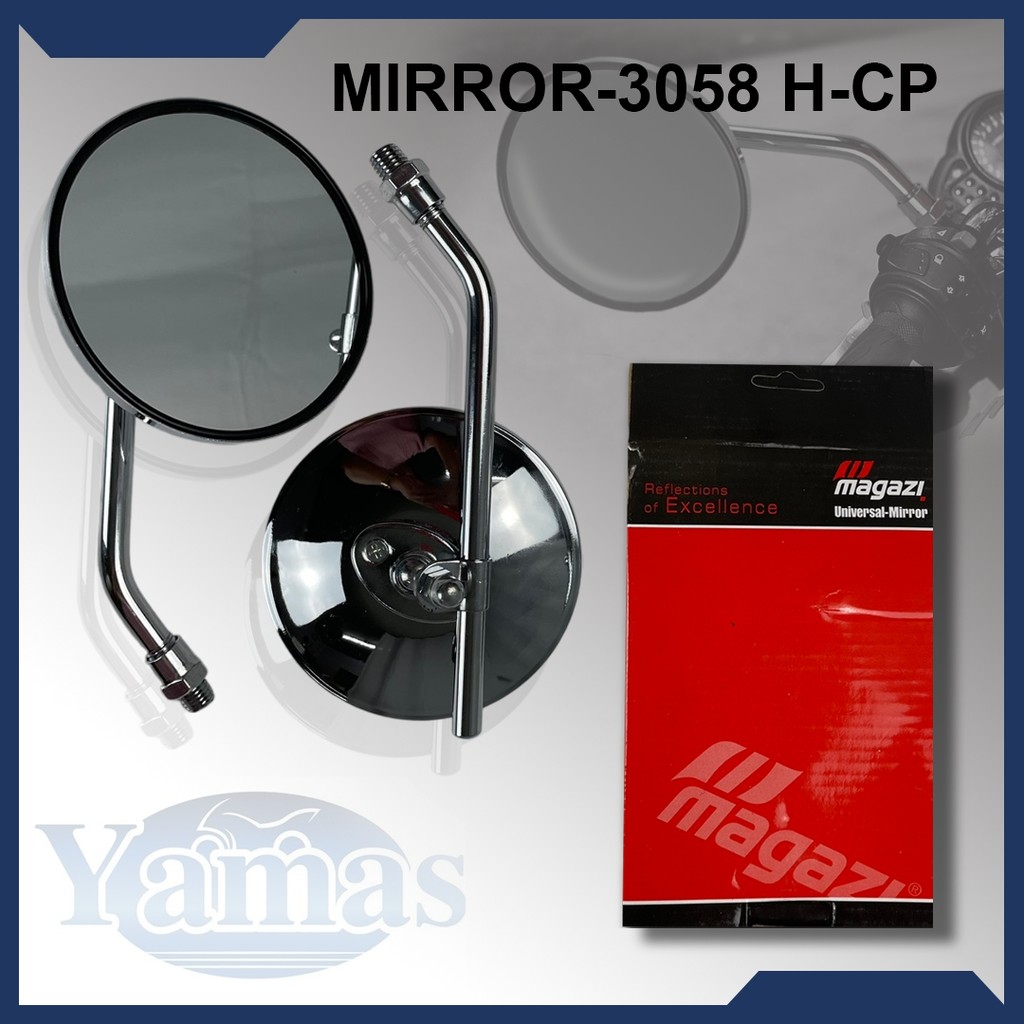[YAMAS] MOTORCYCLE SIDE MIRROR FOR HONDA BIG ROUND SILVER MIRROR 3058 ...