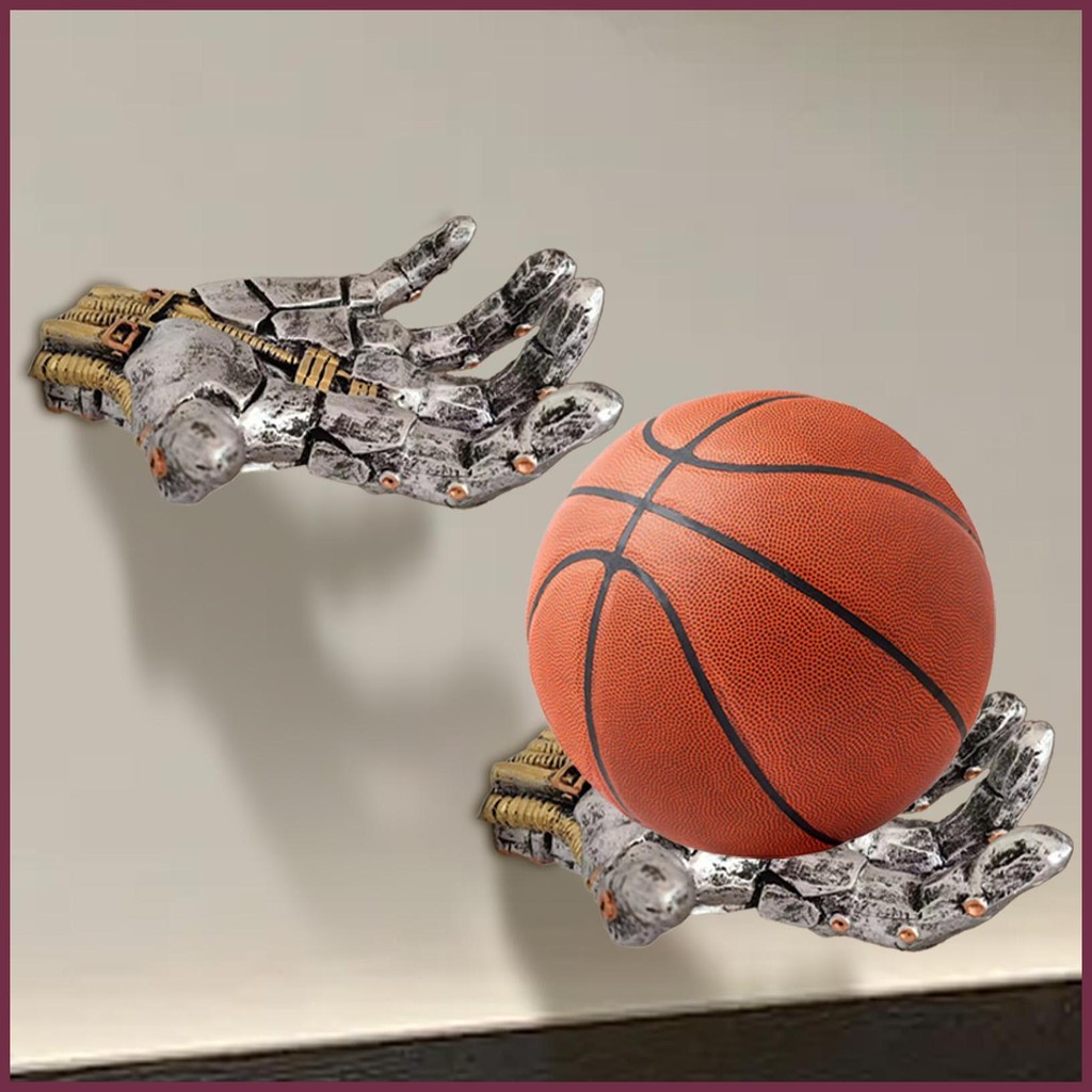 Basketball Wall Mount Retro Hand-Shaped Basketball Storage Rack Wall ...